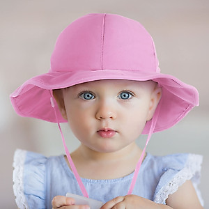 SimpliKids Pink Baby Sun Hat Kids Sun Hats with uv Protection for Girls Toddler Sun Hat Girl Sun Hat for Beach Swim Travel Pink 2-6 Years