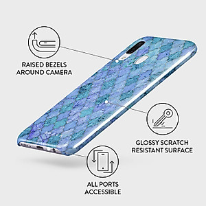 BURGA Phone Case Compatible with Samsung Galaxy A40 - Paradise Valley Turquoise Teal Moroccan Tiles Pattern Mosaic Cute Case for Women Thin Design Durable Hard Plastic Protective Case