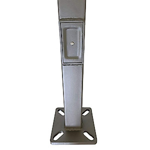 CHIUER 15FT 4'' Straight Square Steel Light Pole with Removable Round Top Adapter and All Accessaries Including Anchor Bolts Top Cover Bronze Fnish (15FT - 4'')