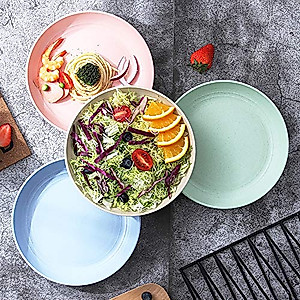 Unbreakable Wheat Straw Dinnerware Sets of 4, Farielyn-X Lightweight Bowls with Plates, Cups, Knives, Forks and Spoons for Camping Picnic, Dishwasher Microwave Safe Plates and Bowls sets, Kids & Adult