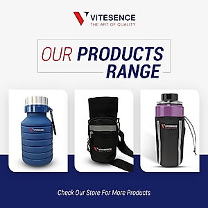 Vitesence collapsable Water Bottle | Safe and Eco-friendly Materials | Suitable for cold and warm water | Flexible Design perfect for camping and travel | 100% Food grade silicone