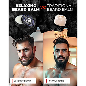 Bossman Relaxing Beard Balm - Beard Tamer, Relaxer, Thickener and Softener Cream - Beard Care Product - Made in USA (Naked Scent)