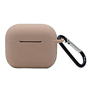 CrCrYBL Airpods 3 Case 2021 Newest, Thicken Protective Silicone Case with Keychain Compatible with Airpods 3 Charging Case, [Visible Front LED], Anti-Fingerprint,Dustproof,Easy Outdoor (Milk Tea)