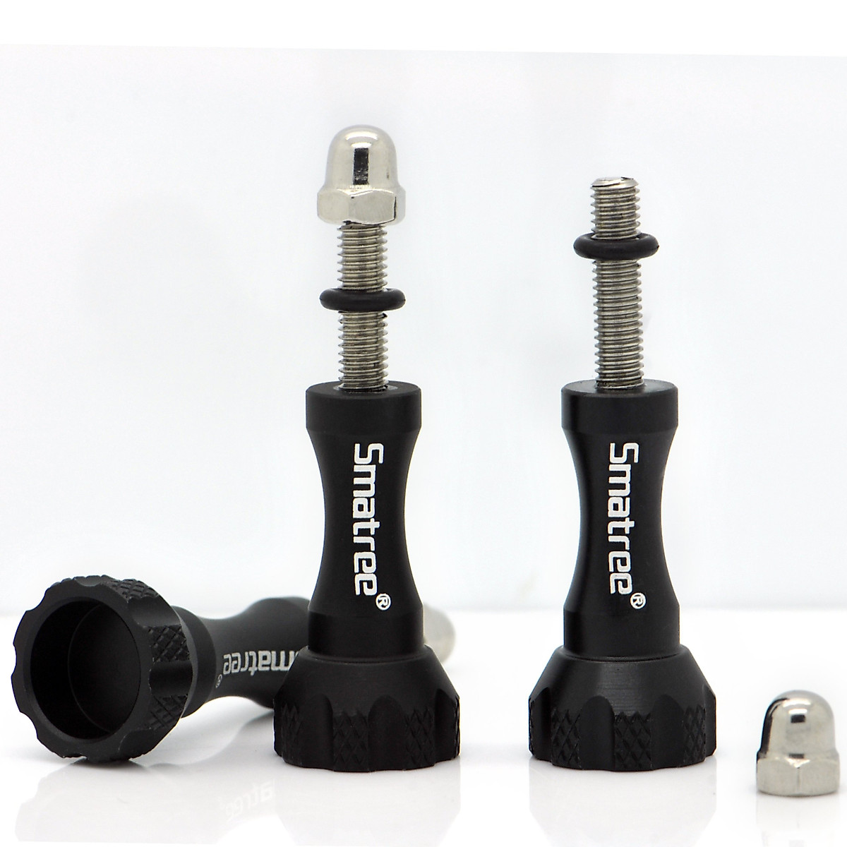 Smatree 3pcs Long Alumunium Thumbscrew Compatible for Gopro 13/12/11/10/9/8/7/6/5/4/3+/3/2/1/2018/Max/DJI OSMO Action Cameras, (Black)