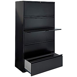 Lorell Telescoping Suspension Lateral Files - 5-Drawer