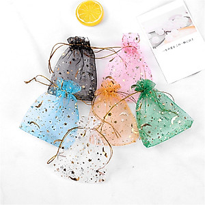 ONEYIM 150Pcs Organza Bags,4"x6"Multi-coloured Drawstring Bags Organza Wrap for Wedding Valentine's Day Birthday Party, Candy Jewellery Toy Bags(11x16cm)