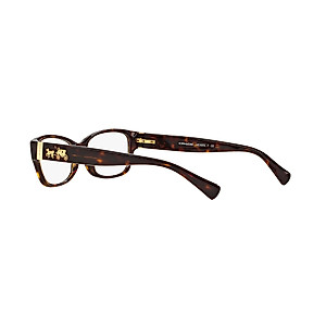 Coach HC6078 Prescription Eyewear Frames, Dark Tortoise/Demo Lens, 52 mm