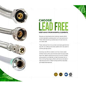 Highcraft CNCT27124-OM-2 Faucet Supply Line Connects Kitchen Sink To Water Supply, Braided Faucet Connector With 1/2 In x 3/8 In Brass Nut, Stainless Steel 24 In (Pack Of 2)