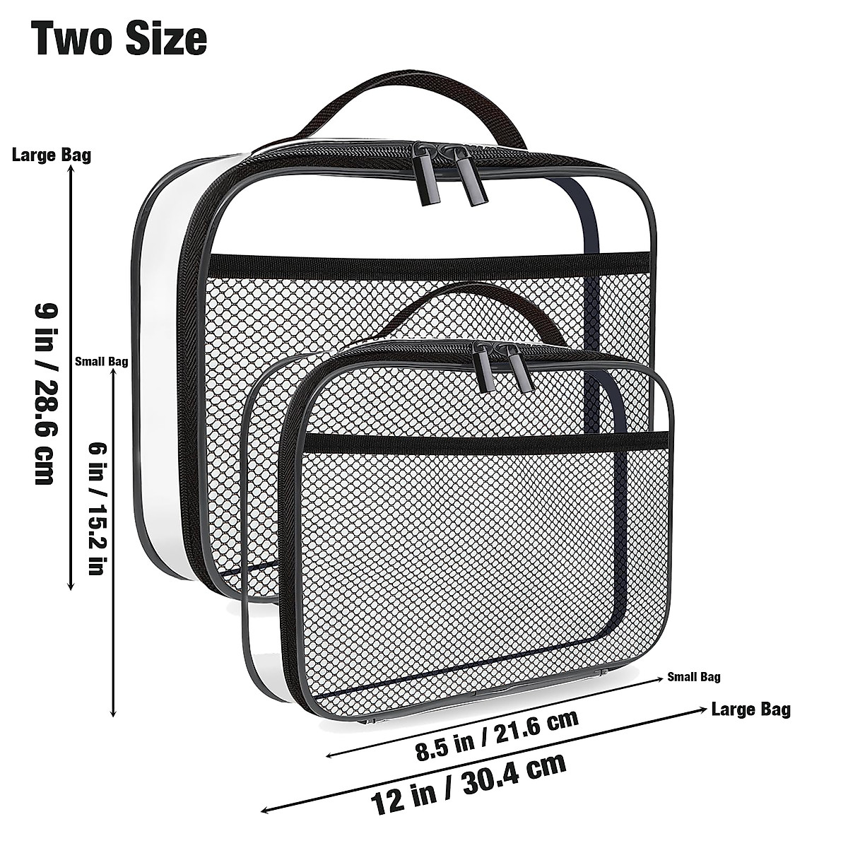 PandaEar 4 Pack Toy Storage Zippered Bags, Clear PVC Portable Organizer Bags with Manual Pockets for Board Games, Puzzles, Building Blocks, Book & Small Toys -Small, Large