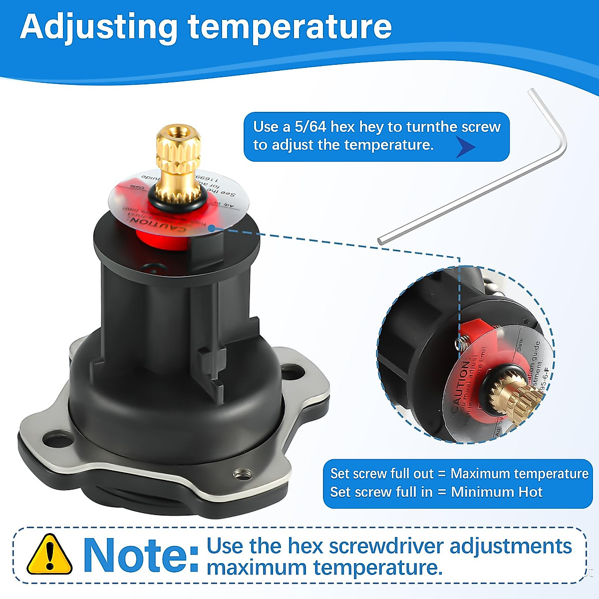 GP76851 Mixer Cap and GP500520 Pressure Balancing Unit Kit, Compatible with Kohler GP77759, GP876851 Part, Shower Valve Cartridge Replacement Repair Kit for Rite Temp and 1/2" Shower Valve