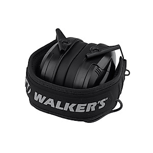 Walker's Razor Compact Electronic Youth/Women's 23dB NRR Noise-Canceling Hunting Gun Range Shooting Hearing Protection Muff, 2 AAA Batteries Included