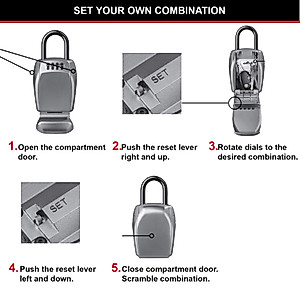 Master Lock Heavy Duty Key Lock Box, Outdoor Lock Box for House Keys, Key Safe and Combination Lock, 5 Key Capacity, 5414EC