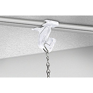 GlossyEnd Pack of 100 - Crystal Clear Hinged Polycarbonate Ceiling Hooks for Drop-Ceiling T-Bars, Holds up to 15 lbs. 1" W x 1 ½"H