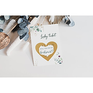 Joli Coon Will you be my bridesmaid scratch card - Bridesmaid proposal with envelope - Eucalyptus