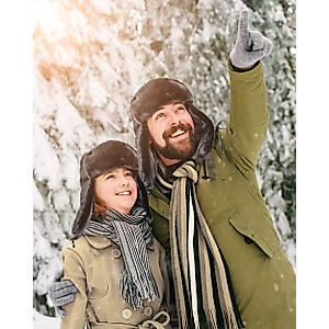 Trapper Hat Winter Hats for Men Trooper Hunting Ski Hat Women Ushanka Ear Flap Windproof Black