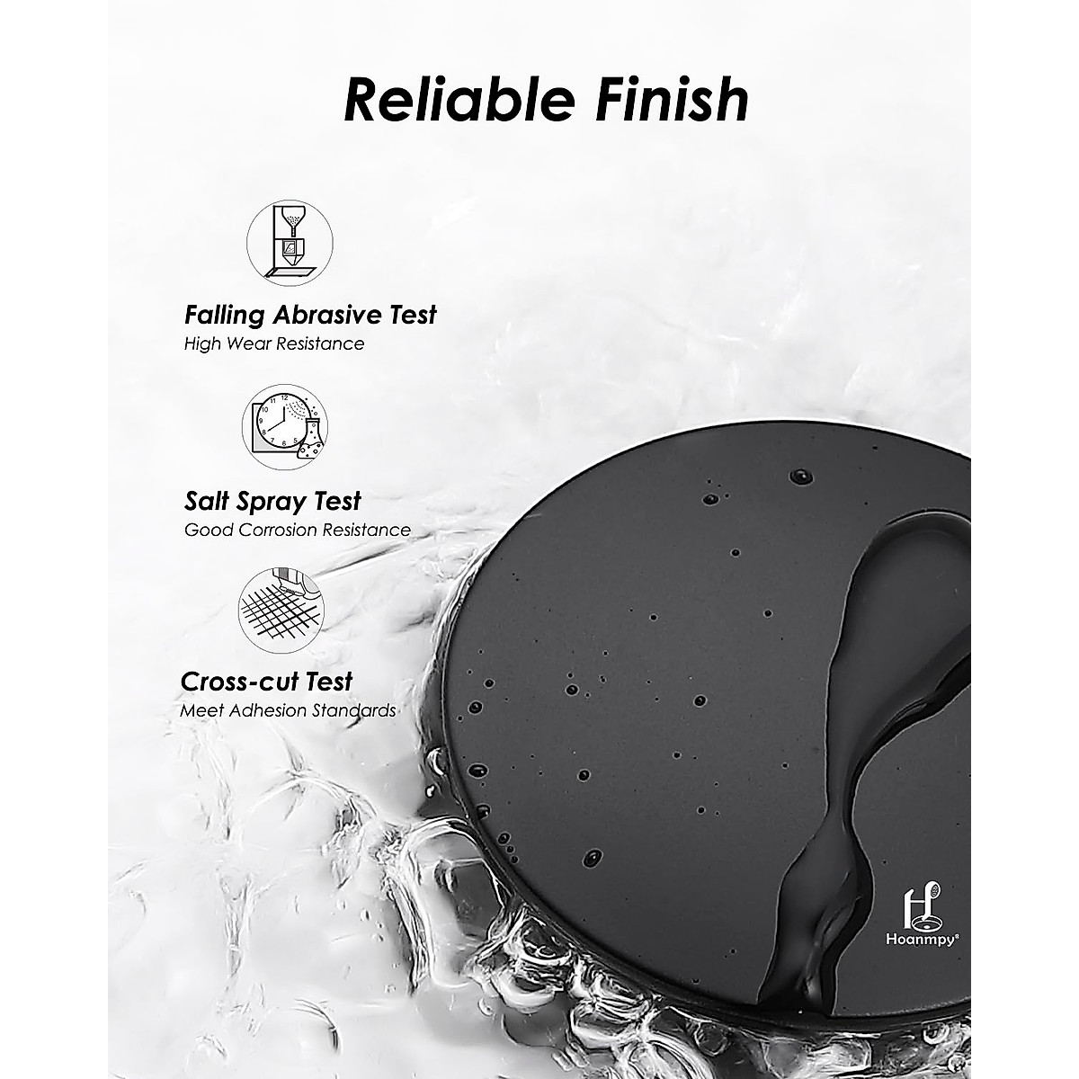 Matte Black ABS Pop Up Sink Drain with Overflow for Bathroom Vessel Sink Lavatory Vanity Bathroom Sink Drains-Easy Installation- Leakage Proofing, Amatte Black