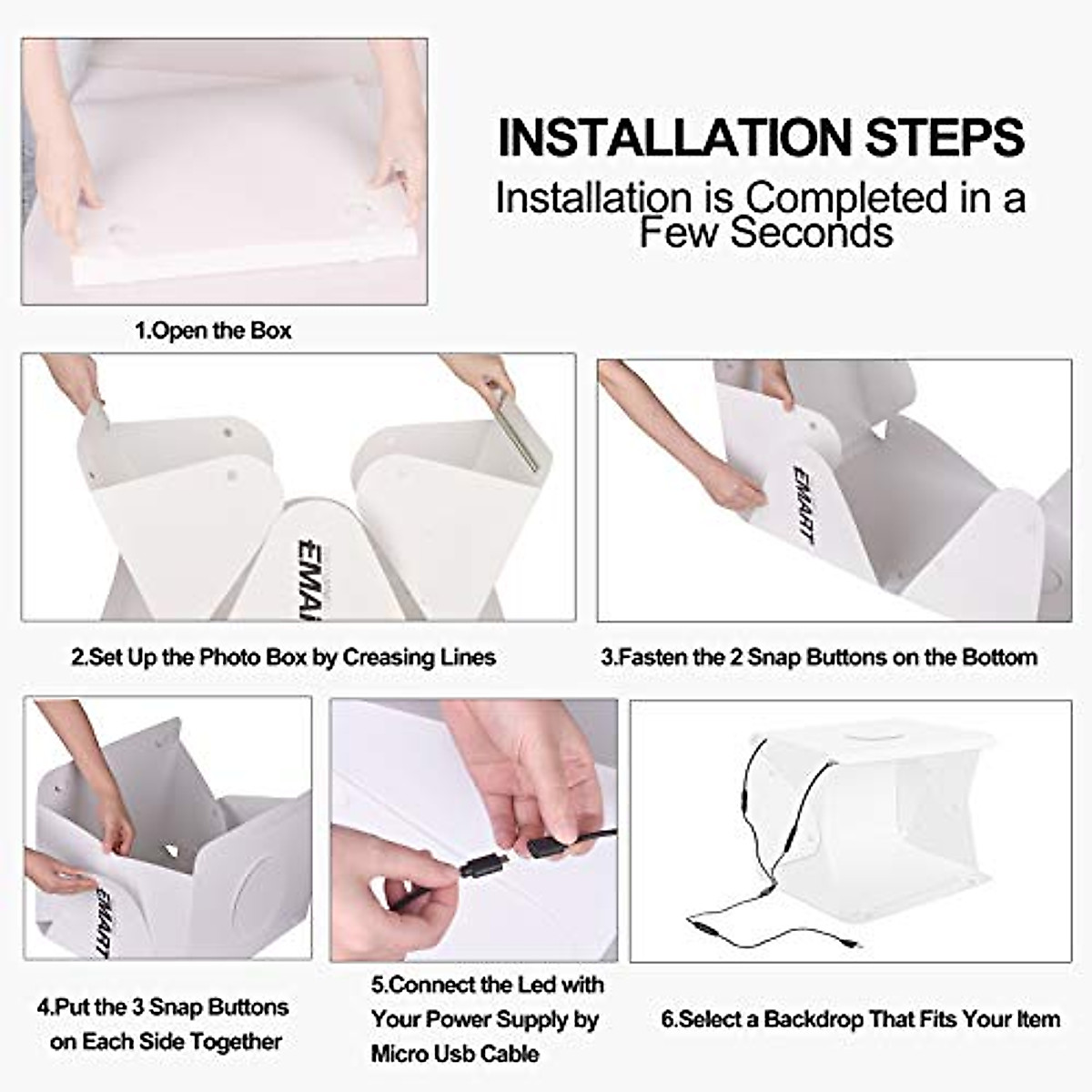 Upgrade Emart 14" x 16" Photography Table Top Light Box 104 LED Portable Photo Studio Shooting Tent