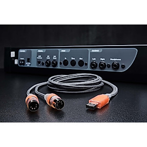 ESI MIDIMATE eX: 2m/6.5ft High-Speed USB MIDI Cable, Plug & Play USB to MIDI Interface Adapter with 32 Inputs or Outputs for Extensive MIDI Setup for PC/Mac, MIDI to USB for Editing and Recording