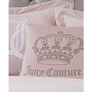 Juicy Couture Polyester Gothic Rhinestone Decorative 1-Piece Indoor/Outdoor Pillow, 1 Count (Pack of 1), Blush