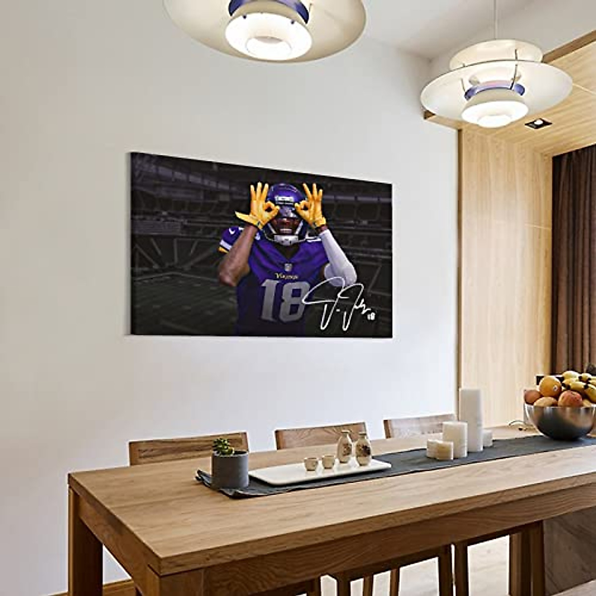 DANIMAMA Sports Star Justin Jefferson Signed Poster Painting Canvas Wall Art 08x12inch(20x30cm)