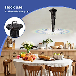 NIASIA 4pcs Food Fans for Tables Rechargeable,Retractable Food Spinner for Indoor Meals,Picnic,Party(Black)