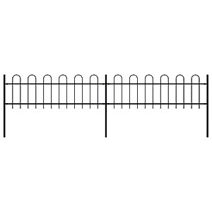 Garden Fence with Hoop Top,Garden Fence Border,Portable Fence,Privacy Fence,Fencing for Yard,Private Fence,Garden Fence for Dogs,for Patio,Backyard,Outdoor Pool,Porch,Steel 11.2ft Black