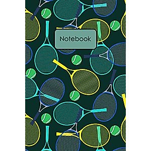 Notebook: Colorful Tennis Balls And Rackets Pattern Lined Journal To Write In For Notes, Ideas, Diary, To-Do Lists, Notepad - Tennis Gifts For Tennis ... Women Teens Boys Girls Kids Who Love Tennis