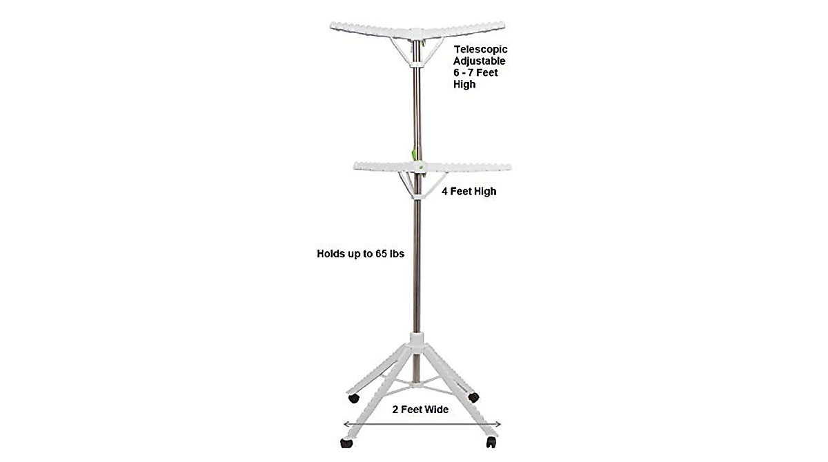Home Solution Foldable Clothes Drying Rack – 2-Tier, Adjustable Height