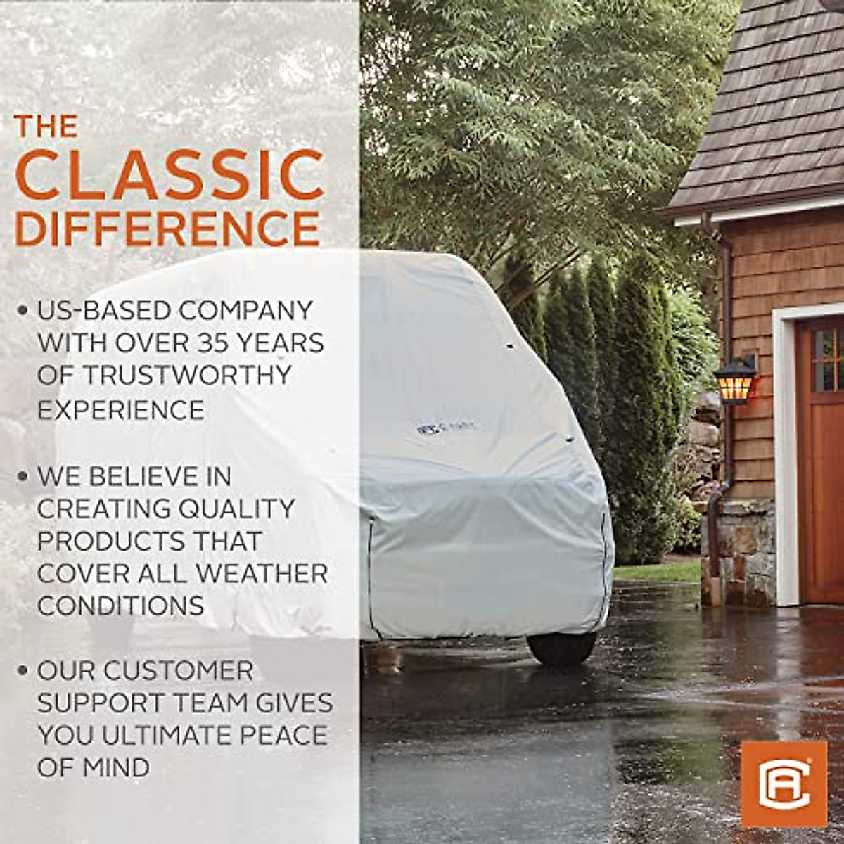 Classic Accessories Over Drive PermaPRO Travel Trailer Cover, Fits 24' - 27' RVs, Camper RV Cover, Customizable Fit, Water-Resistant, All Season Protection for Motorhome, Grey