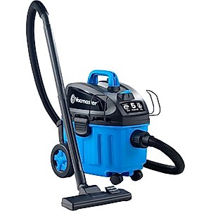 Vacmaster 4 Gallon, 5 Peak HP Household Vac w/Pet Hair Rake Wet/Dry Vacuum (VF409), Blue