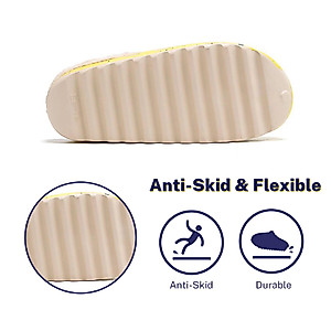 Mukinrch Slippers for Women Men House Slippers, Furry Slides House Shoes EVA Waterproof Soft Plush Bedroom Clogs Indoor Outdoor Slippers