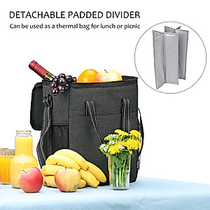 6 Bottle Wine Gift carrier - Insulated & Padded Wine Carrying Cooler Tote Bag with Handle and Adjustable Shoulder Strap for Travel or Picnic, IDEAL Wine Lover Gift, Black