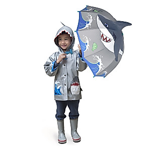 Kidorable boys Shark Umbrella Rain Accessory, Gray, One Size US
