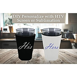 Blank Foam Pint Glass Coolie (6 Pack, Black)