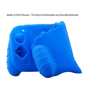 YoRHa Handle Grip Soft Silicone Rubber Protective Cover Case (Blue) x 1 for Nintendo Switch Lite [9.2019 Slim Model]