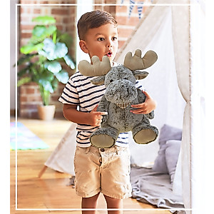 DolliBu Plush Moose Stuffed Animal Pillow Size - Super Soft Animal Pillow for Kids, Cozy Nap Buddy, Floor Pillow for Kids & Toddlers, Jumbo Hugging Plush, Travel Cuddle Pillow for Kids - 18 Inch