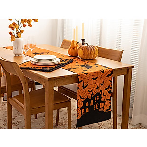 YiHomer Halloween Silhouettes Tabletop for Halloween Decorations, Dinner Parties and Scary Movie Nights, Horror Night, Tablecloth, 60 x 84 Rectangle