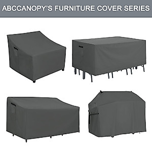 ABCCANOPY Outdoor Rectangular Patio Furniture Covers 600D Oxford Heavy Duty Table Cover Waterproof Windproof Anti-UV Dust Proof Protective Covers Dining Table & Chair Set Cover 138x76x28 inches