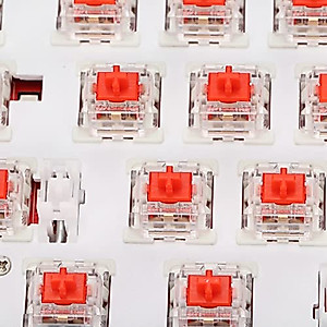 Gaming Keyboard, Triple Mode Computer Keyboard 64 Key Small Portable Ergonomic Design for Office for Gaming for Home(Red Switch)