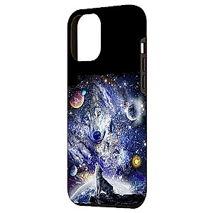 iPhone 14 Plus Cosmic Space Wolf, Wolves Family Howling, Constellation Case