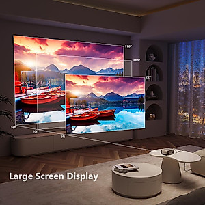 WiFi Mini Projector for iPhone, DZA Outdoor Portable Projector Supports 1080P with Synchronize Smartphone Screen, Movie Projector for Home Theater Compatible with iOS/Android/PC/TV Stick, and HDMI/USB