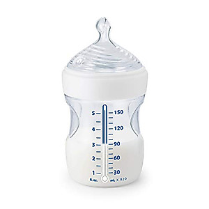 NUK Simply Natural Baby Bottles with SafeTemp Gift Set - Includes 4 Bottles, 3 Pacifiers, and 2 Replacement Bottle Nipples