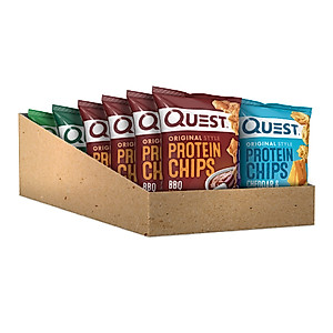 Quest Nutrition Protein Chips Variety Pack (BBQ, Cheddar & Sour Cream, Sour Cream & Onion) and Quest Nacho Cheese Tortilla Style Protein Chips