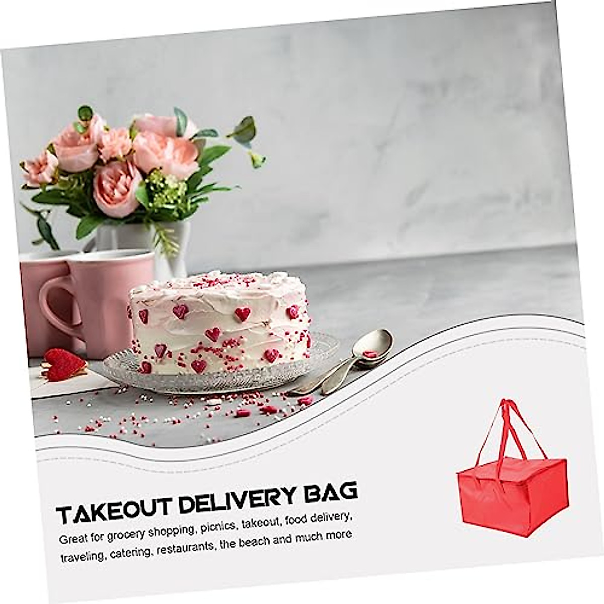 BESPORTBLE Zip Ties Outdoor Insulation Bags Zip Ties Outdoor Non-woven Fabric Food Warmer Bag Cold Food Bags High Capacity Storage Bags Reusable Grocery Bag