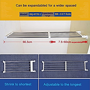 BAOYOUNI Tension Shelf Adjustable Closet Rod Space Saving Wardrobe Clothes Dividers Ivory, 33.07-46.26 Inches