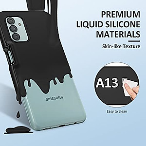 PUJUE for Samsung Galaxy A13 5G Case: Silicone Slim Full Rugged Protective Matte Cell Phone Case - Durable Drop Shockproof TPU Cute Bumper Cover (Black)