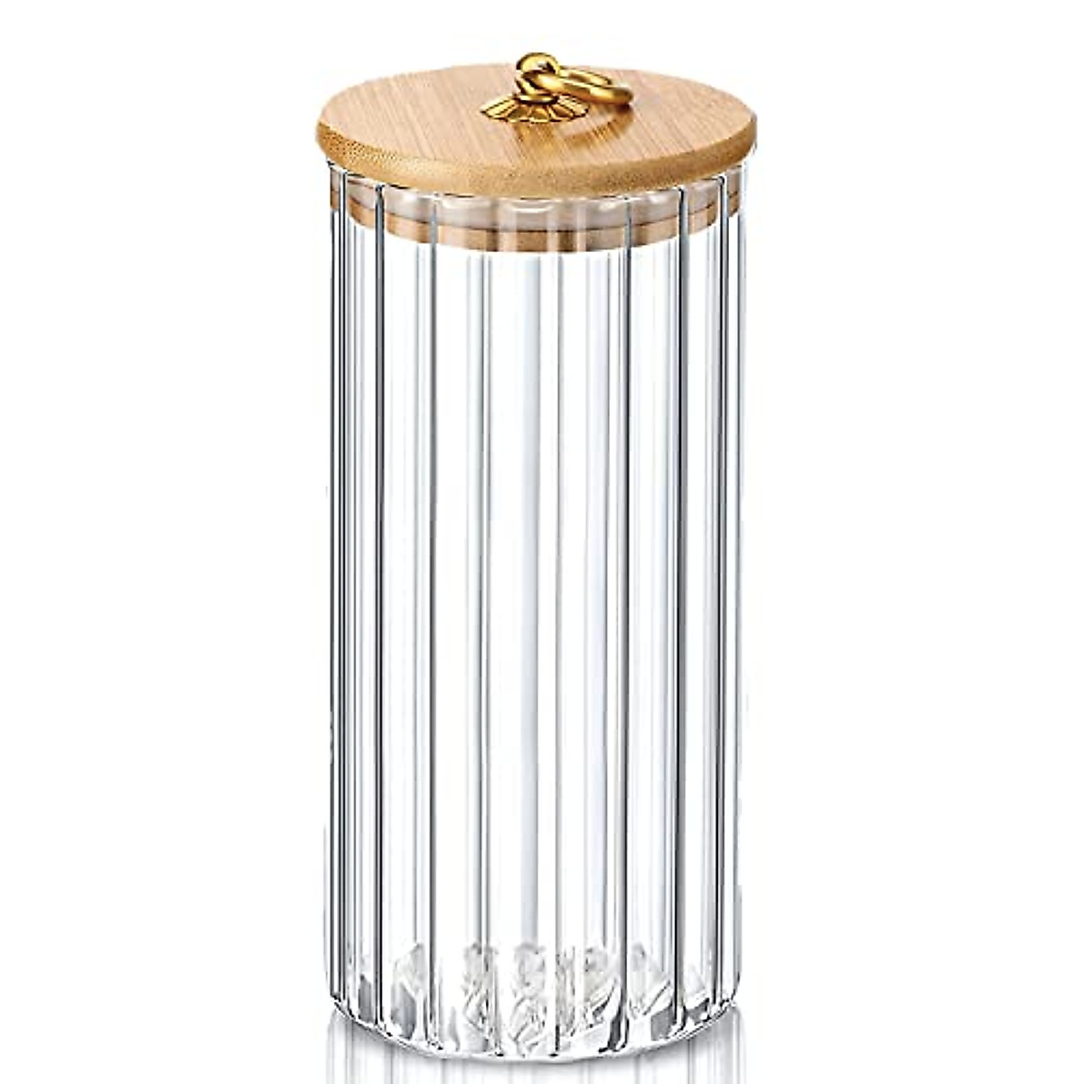 LUCKTE Glass Coffee Nuts Canister Airtight Storage Jar With Bamboo Lids Metal Handle Clear Glass Containers for Home Kitchen Storing Candy, Cookie, Pasta, Oatmeal, Spices (large)