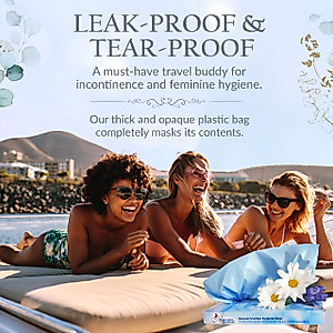 Heaven Scent Hygiene Bags Discreet Waste Disposal (Made in the USA) for Adult Briefs and Feminine Products - Mild Baby Powder Scent - Small, 50 Bags