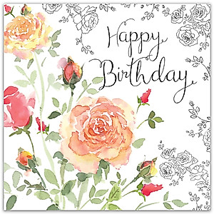 TWIZLER Floral Happy Birthday Card, Multicolor, 6.1 x 6.1 in