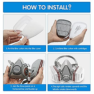 JOEAIS HAOX Large Half Facepiece Reusable Respirator 6200, Professional Organic Steam Respirator Widely Used in Paint Spray, Chemical, Woodworking